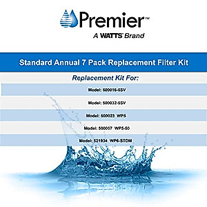 Watts Premier WP500024 Standard Annual Water Filter Replacement Kit, White, 7 Pack