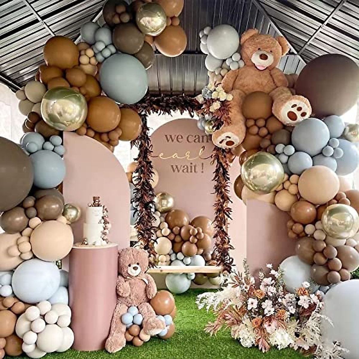 100pcs Brown Balloons 18 inch +12 inch +10 inch +5 inch Latex Party Coffee Balloon Birthday Balloons Baby Shower Decorations Wedding Balloons bulk