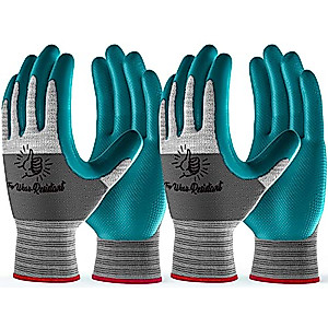 TOBEHIGHER Gardening Gloves - Gardening Gloves for Men and Women 6 Pair, Breathable Rubber Garden Gloves, Outdoor Protective Working Gloves for Raking, Weeding, Digging and Pruning