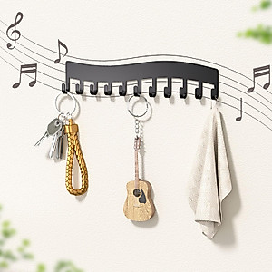 Josmimic Wall Necklace Organizer Holder: Wall Mounted Jewelry Hanging Storage Necklaces Display Hanger Black