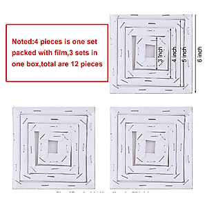 Hestya 12 Pieces Assorted Size Mini Art Canvas Stretched for Craft Painting Drawing (3 Inches, 4 Inch, 5 Inch, 6 Inch)