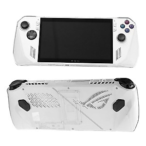 Protective Case for ROG Ally Handheld Game Console, Transparent Case Shockproof Game Console Cover with Bracket Sweatproof Cover for ROG Ally Gaming Accessories (Transparent)