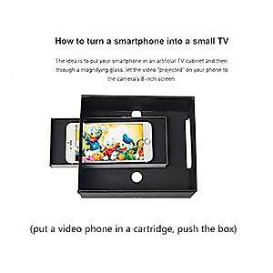 Retro TV Amplifier,Screen Magnifier for Smartphone,Phone Holder – Smartphone 3D Magnifier Projector Screen for Movies, Videos, DIY Cardboard TV Phone Stand with Screen Amplifier for Most Smartphone