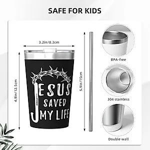 12oz Tumbler Jesus Christian Faith Cross Stainless Steel Cup With Straw And Lid Spill Proof Bulk Double Wall Vacuum Reusable Water Tumblers For Cold Hot Drink