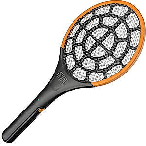 BLACK+DECKER Electric Fly Swatter- Fly Zapper- Tennis Bug Zapper Racket- Battery Powered Zapper- Electric Mosquito Swatter- Handheld Indoor & Outdoor- Non Toxic, Safe for Humans & Pets