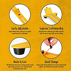 SpeedyJig XL Paracord Bracelet Kit & Jig | Adjustable Frame | Craft 4” to 18” Survival Bracelets, Jewelry, Keychains | Craft Idea for Adults & Children | Includes Cords & Buckles | USA Made