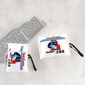 ICI-Rencontrer 3D Cute Fun Rabbit Pattern Candy Design Airpods Pro Case Creative Sweet Wireless Charging Headset Accessories Soft Silicone Anti-scratch Protector With Hook