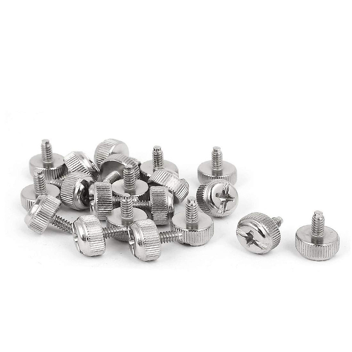 New Lon0167 6#-32 UNC Featured Metal Knurled Phillips reliable efficacy Head Thumb Screw 20pcs for Computer PC Case(id:711 94 a6 38f)