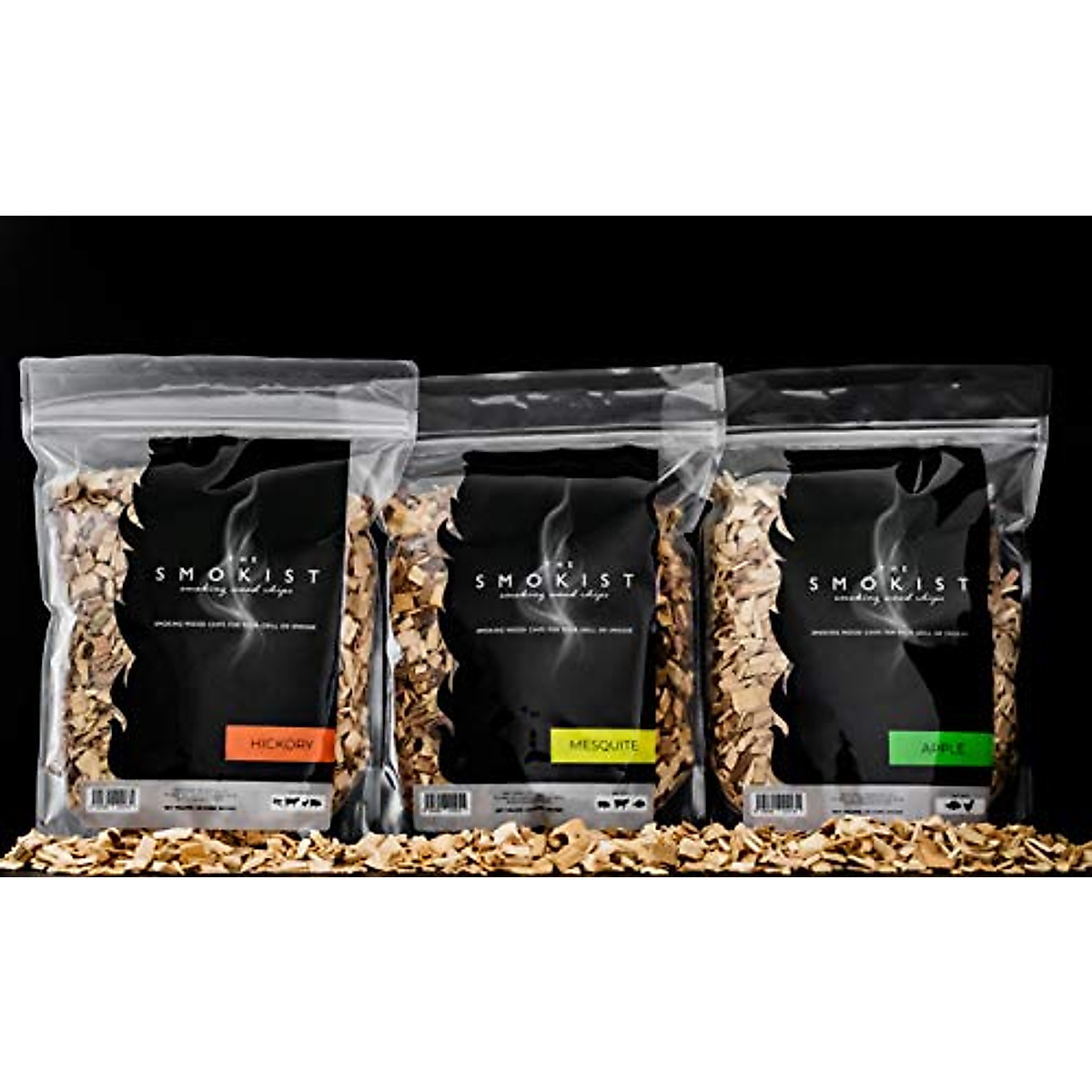 The Smokist BBQ Smoking Pouch for The Grill, Stainless Steel, Bundled with Hickory, Mesquite, and Apple Wood Smoking Chips