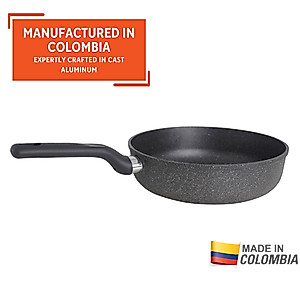 IMUSA 9in Gusto Cast Aluminum Speckled Nonstick Fry Pan with Soft Touch Handle, Gray
