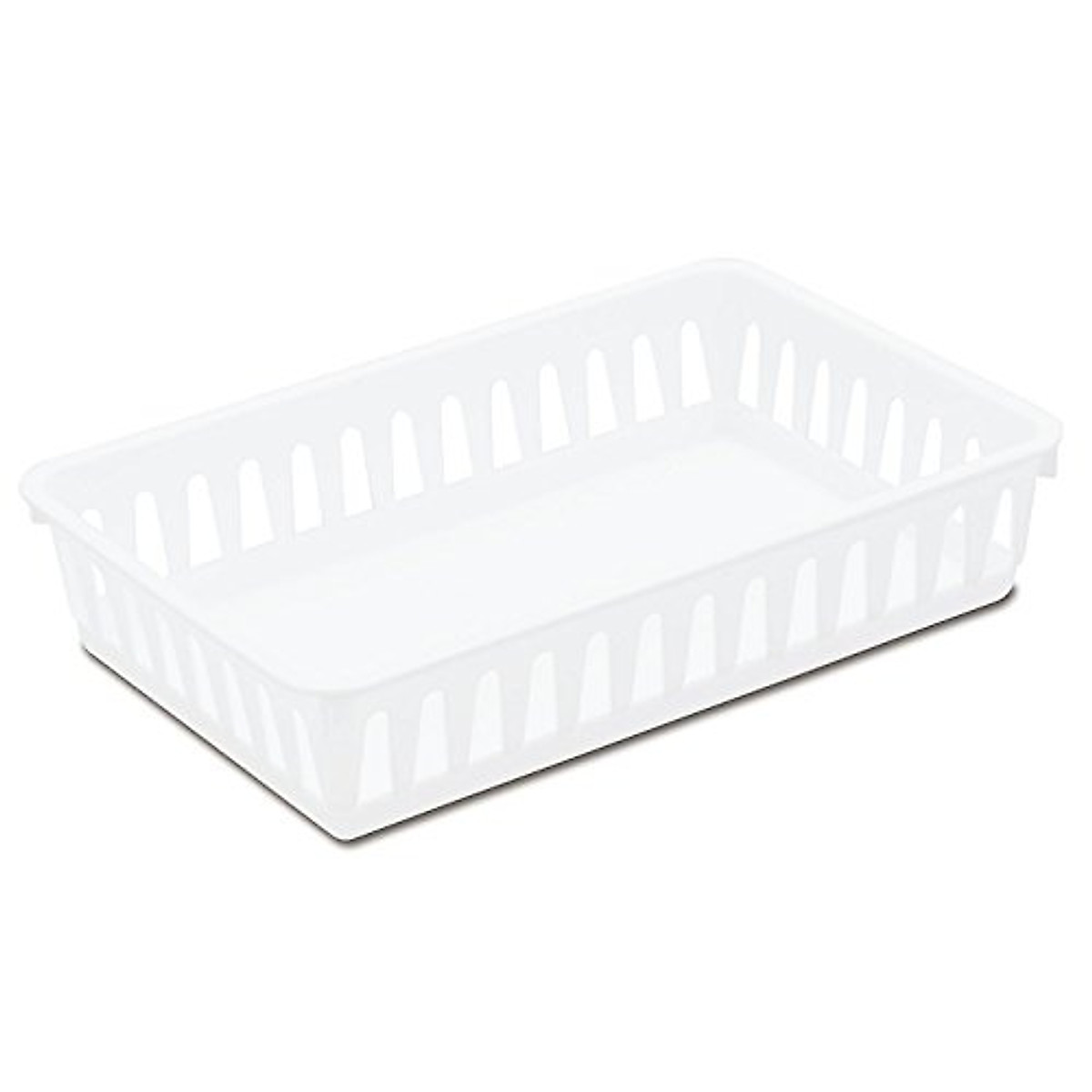 Sterilite 16068024 Small White Plastic Storage Baskets 9-3/4"x6-3/8"x2-1/8" - 20 Pack
