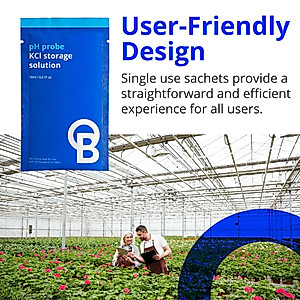 Bluelab KCl Storage Solution Sachets - Ideal for Maintaining pH Pens, pH Meters & pH Probes - Optimal Probe Care to Ensure Accurate Measurements with Regular Probe Hydration, 30 Sachet Box, 18ml Each