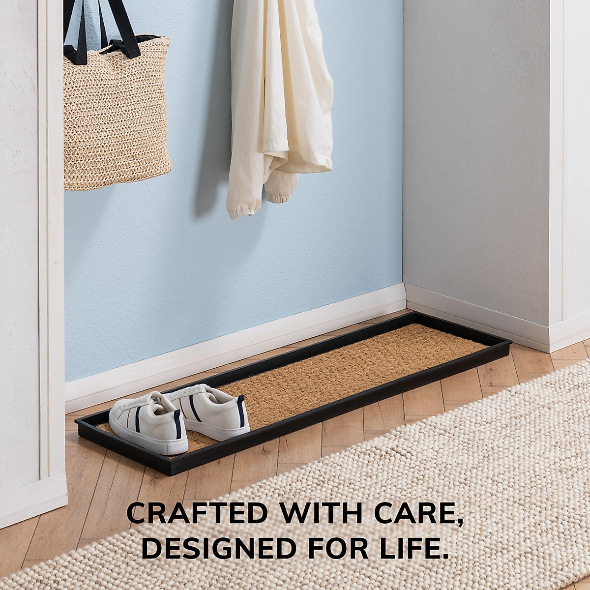 Anji Mountain Fits 4 Pair (46.5" Wide) Rubber Boot Tray, Tan Insert