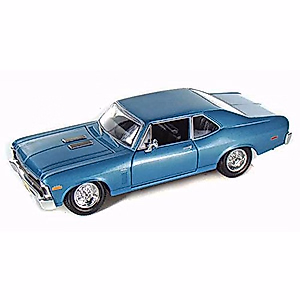 Maisto 1970 Chevrolet Nova SS Coupe Hard Top, Blue 31262 - 1/24 Scale Diecast Model Toy Car