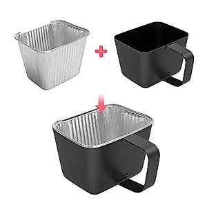 BMMXBI 10-Pack Grill Grease Cup Liners for Pit Boss 2/3/4 Burner Gas Griddles Disposable Aluminum Pans Liners Compatible with Country Smoker 4 B and Blue Rhino Razor GGC1643M GGC1643L GGC2241L Grill