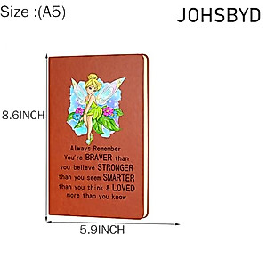 JOHSBYD Tinkerbell Movie Fans Gifts Leather Notebook All You Need is Faith Trust and a Little Pixie Dust Journal Notebook Movie TV Fans Gifts Birthday Gifts for Women Sister Friends (Tinkerbell)