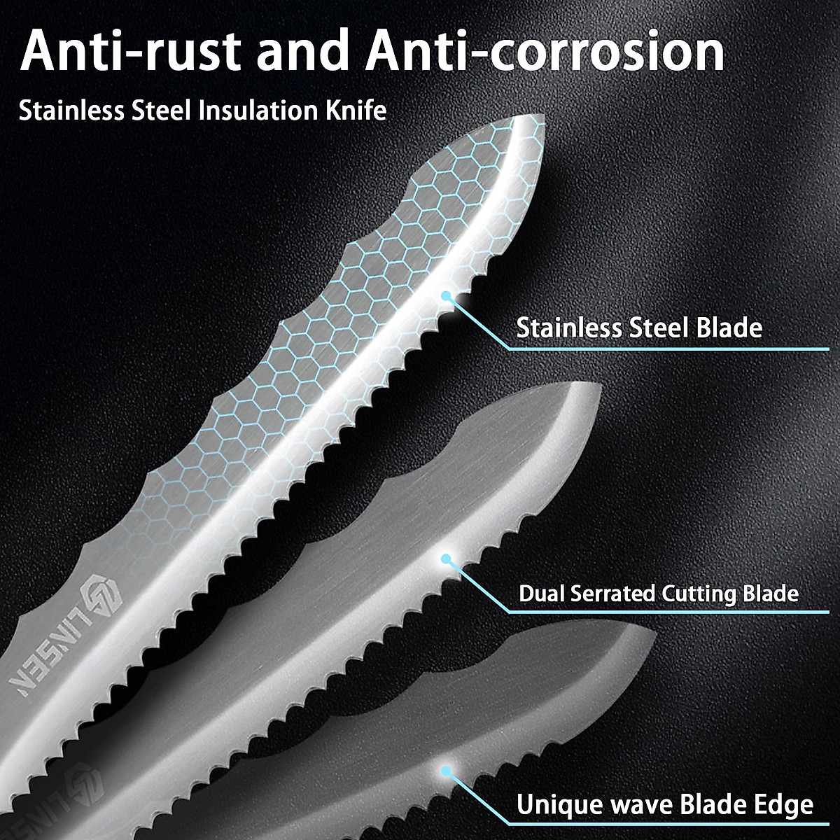 PAXLINSEN Stainless Steel Garden Knife with 11" Blade with New Handle, Double Side Utility Sod Cutter Lawn Repair Garden Knife with Nylon Sheath (GREEN)