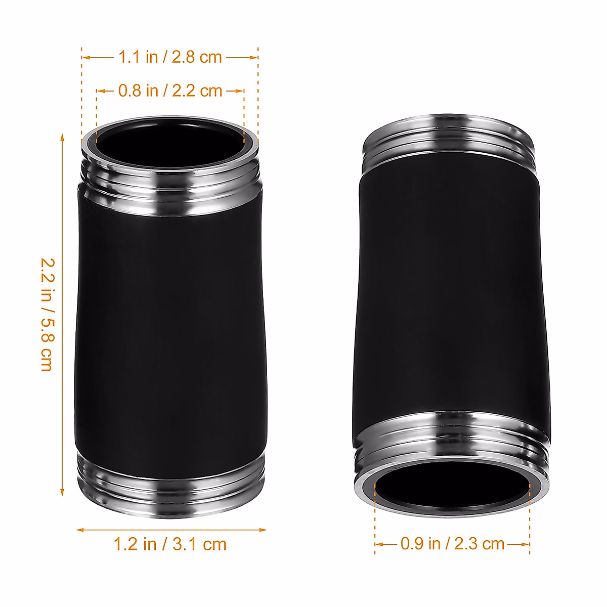 2pcs Clarinet Barrel Clarinet Tube Tuning Tube Adjustable B Flat Clarinet Barrel Treble Pitch 58MM Barrel for Clarinet