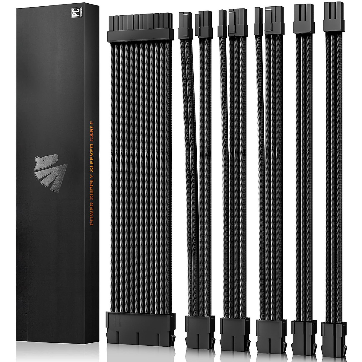 ASIAHORSE 16AWG PSU Cable Extension Power Cords, Customized Power Supply Mod Sleeve Extension Cable, ATX/EPS/8-pin PCI-E/6-pin PCI-E for PSU Cable