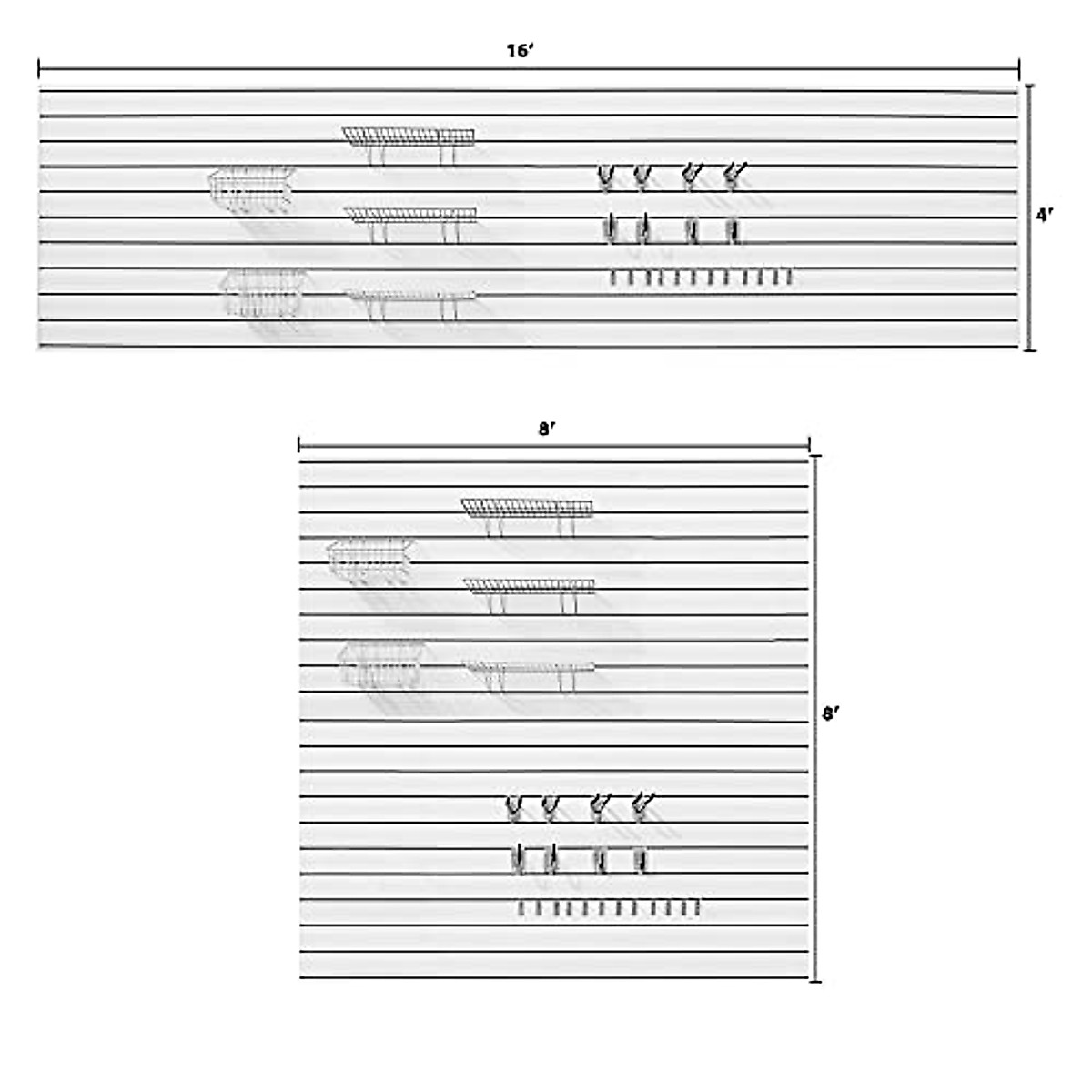 PROSLAT 35009 PROCORE Slatwall Ultimate Bundle 8 ft. x 8 ft