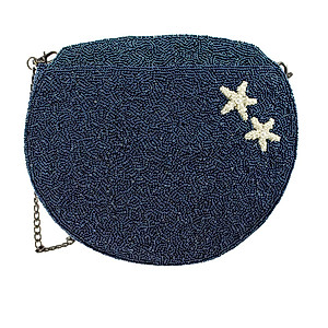 Mary Frances No Filter Goldfish Bowl Beaded Crossbody Handbag, Blue