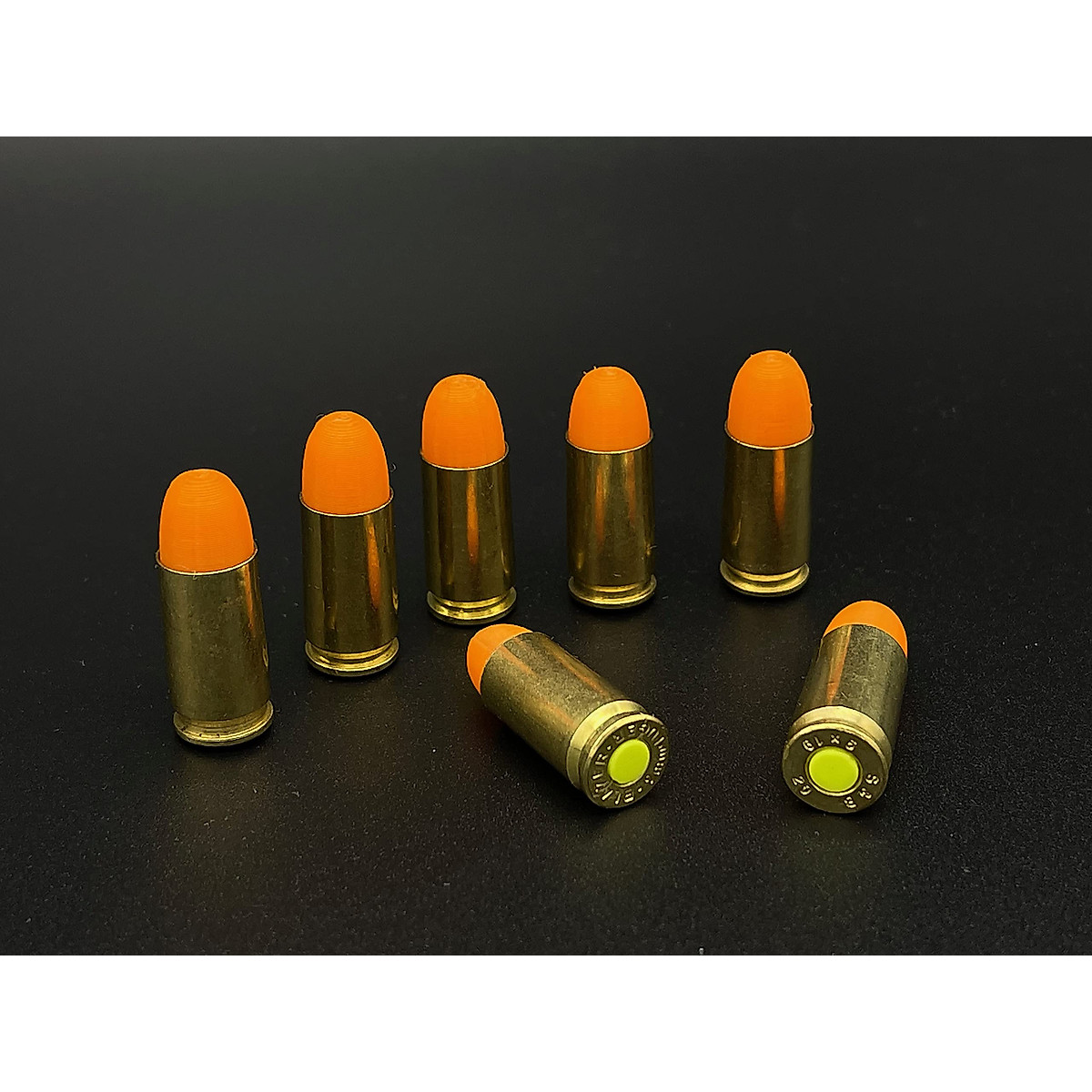 TechStudio3D Premium Brass 9mm Dummy Rounds, Snap Caps - Firearms Dry Fire Ammo for Training - Made in USA (10 Pack) Orange