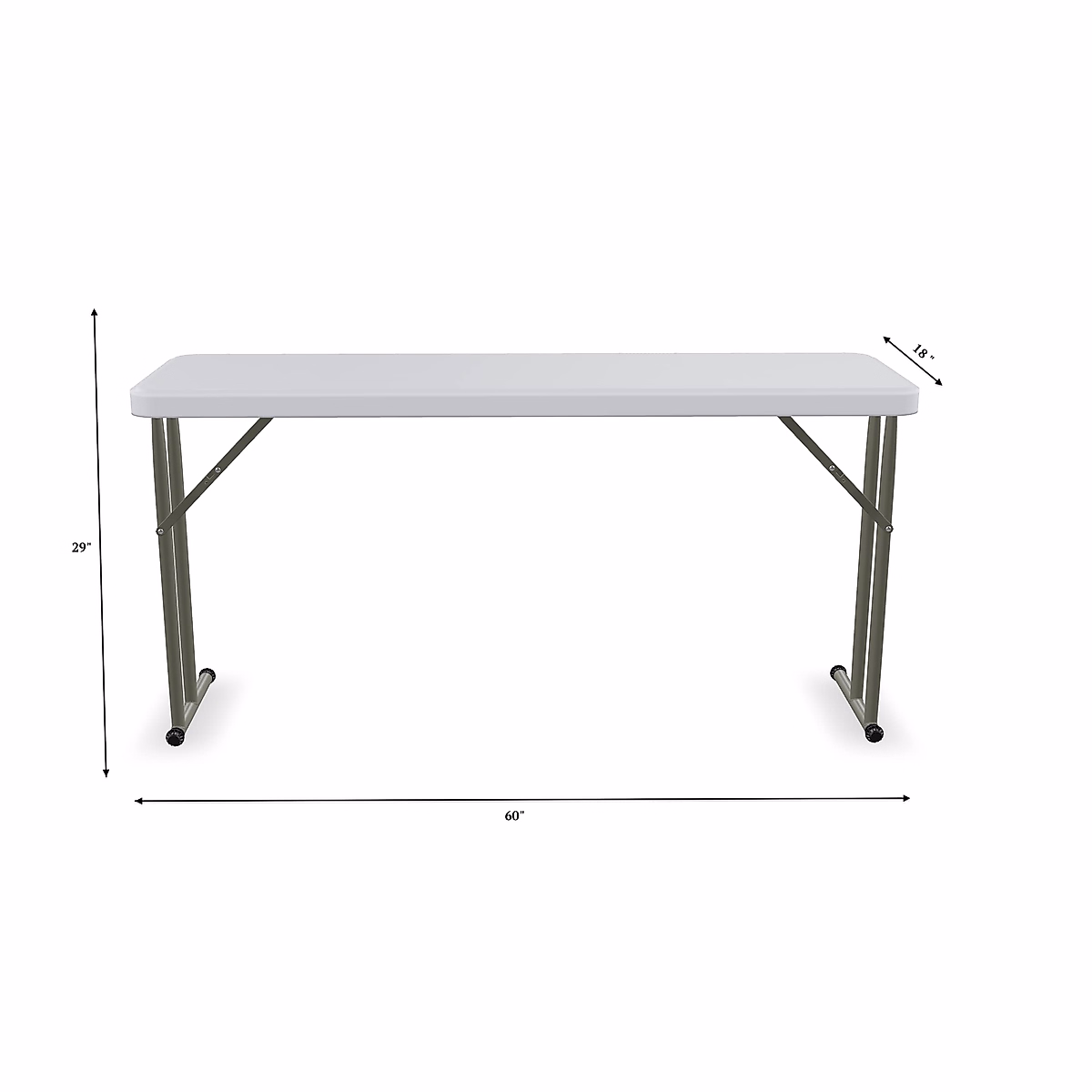 PRO&Family White Rectangle Adjustable Desk Seminar Folding Table Conference Conference Table Plastic Table Banquet Tables Skinny Folding Table (5, 18" x 60")