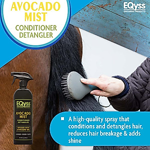 EQyss Avocado Mist Equine Coat Conditioning Spray - Horse Detangler, Reduces Breakage, Enhances Shine, Repels Dust & Dirt, Anti-Static (32 oz)