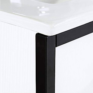 Fine Fixtures Vdara 30" Bathroom Vanity Cabinet Set, White Straight Grain