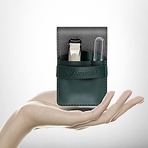 VANWIN Nail Clippers with Catcher, No Splash Fingernail Toenail Clippers with Sharp Curved Blade and Glass Nail File, Wide Jaw Opening Stainless Steel Nail Cutter Trimmer for Seniors Adult Men Women