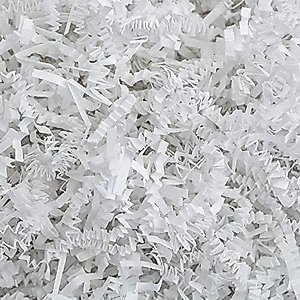 MagicWater Supply Crinkle Cut Paper Shred Filler (4 oz) for Gift Wrapping & Basket Filling - White