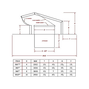 Generic Copper Rooftop Exhaust Vent Cap with Damper and Bottom Extension (10 Inch)
