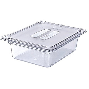 Carlisle FoodService Products 10230U07 StorPlus Half Size Polycarbonate Universal Handled Food Pan Lid, Clear