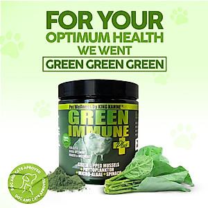 King Kanine Green Inmune Plus Multivitamin and Mineral 6 oz | Organic Powder to Improve Join Mobility & Allergy Relief | Inflammatory Supplement for Dogs Care | Veterinarian Approved