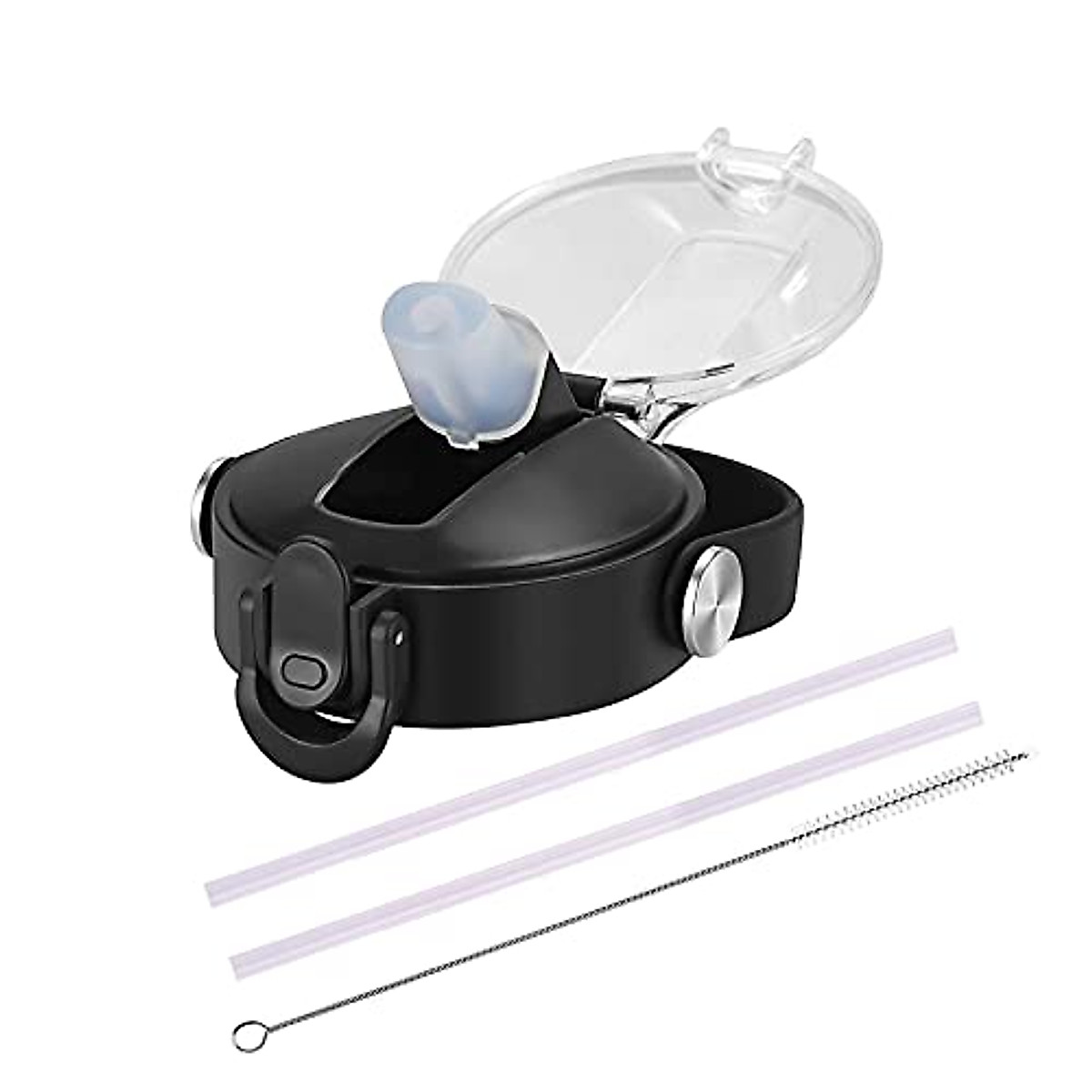 SENDESTAR Stainless Steel Water Bottle-12oz, 24oz, 40oz or 64oz with New Straw Lid or Spout Lid Keeps Liquids Hot or Cold with Double Wall Vacuum Insulated Bottle with Flexible Dust-proof Straw Lid