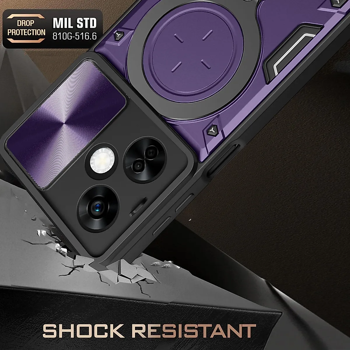 Guzhthi for Oneplus Nord N30 5G Case: Cell Phone Back Cover with Screen Protector [Lens Cap Sparkle] - Purple