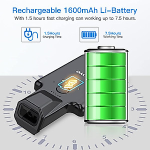 Upgraded Eyoyo QR Code Scanner Bluetooth Android Barcode Scanner, Portable Back Clip Wireless 1D 2D UPC ISBN Inventory Barcode Reader PDF417 Data Matrix Code Compatible with iPhone, Android Phone