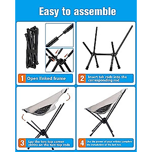 IFOKER Camping Chair Compact,Beach Chair High Hardness,Portable Folding Chair for Camping,Beach,Hiking,Campfire