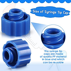 Syringe Tip Caps No Needle Lock Cap for Feeding Tubes Lab Supplies, Blue (300 Pieces)