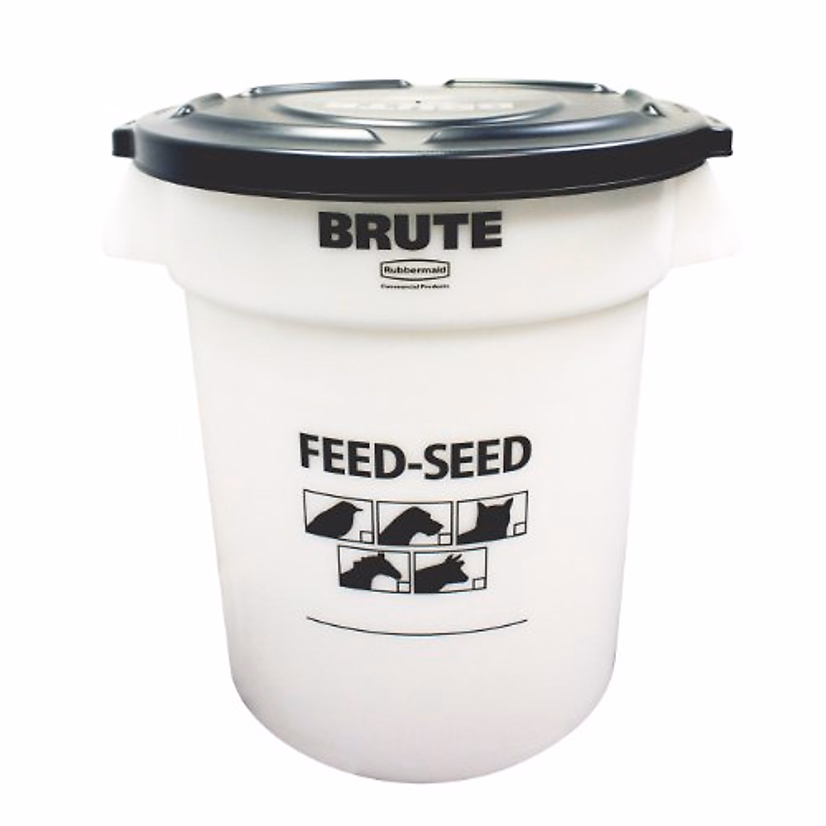 Rubbermaid Commercial Products Feed and Seed BRUTE Container with Lid, 20 Gallon Trash Can, Food Storage
