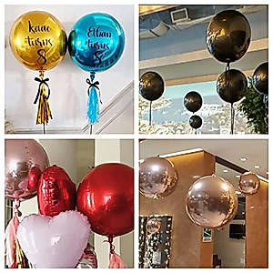 Large 22inch Silver Orbz Balloons Decorations-360 Degree Round Balloons 4D Sphere Mylar Foil for Baby Shower,Wedding,Bachelorette,Birthday Party Supplies