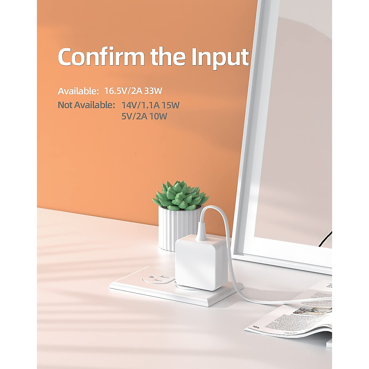 16.5V 2A AC Charger Wall Power Supply Adapter Cord Fit for Google Home Smart Speaker Voice Activated Device Model W16-033N1A