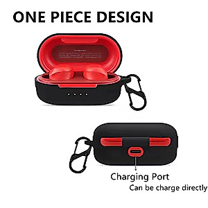 Ankersaila Case Compatible with TOZO NC9,Anti-Lost & Shockproof Portable Silicone Protective Case Cover (Black)