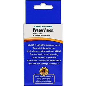 Bausch & Lomb Preservision with Lutein Eye Vitamin & Mineral Supplement 50 Soft Gels. Exp 3/2014