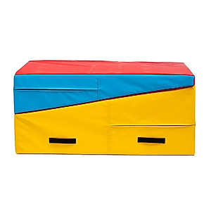 PRISP Folding Incline Gym Mat - Extra Long 71 x 30 x 14 in Wedge Gymnastics Tumbling Mat for Kids