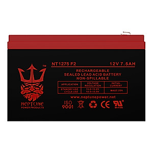 Neptune Power Products Brand Commercial Upgrade Battery for Wildgame Innovations tm. 12 Volt 7.5ah eDRENALINE Rechargeable Tab Style Battery