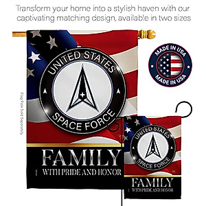 Breeze Decor US Space Family Honor Garden Flag Armed Forces USSF United State Air American Military Delta Official House Decoration Banner Small Yard Gift Double-Sided, Made in USA