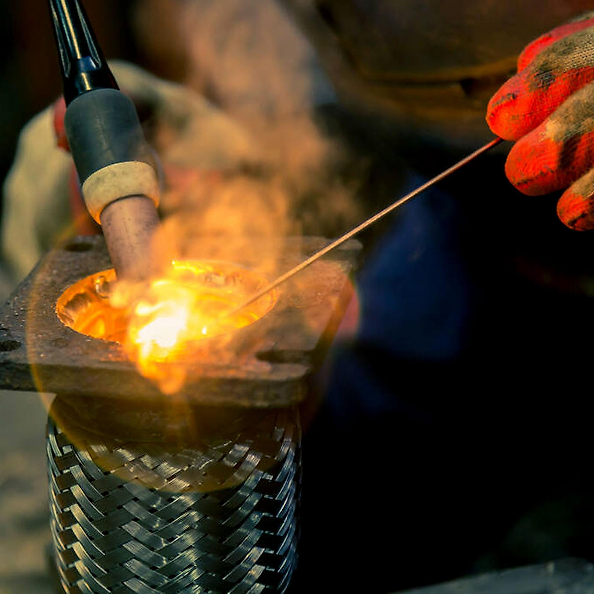 Copper Welding Rod, Selffluxing Phosphor Copper Round Welding Brazing Rod Low Temperature Easy Melt Welding Consumables for Air Conditioner Refrigerators (20Pcs, 250 x 2.5mm) (Copper)