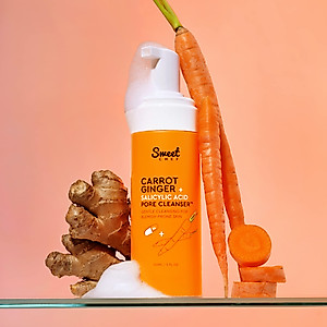 Sweet Chef Carrot Ginger + Salicylic Acid Pore Cleanser - Foaming Face Wash and Gentle Cleanser for Blemish Prone Skin - Brightening Ginger, Pore Minimizer Carrot and Exfoliating Face Wash (5 fl oz)