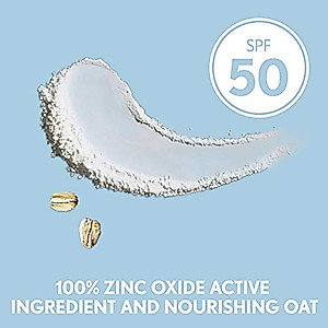 Aveeno Kids Continuous Protection Sensitive Skin Mineral SPF 50 Sunscreen Stick, 100% Zinc Oxide for Face & Body, Sweat- & Water-Resistant Sunscreen Stick for Children, SPF 50, 1.5 oz